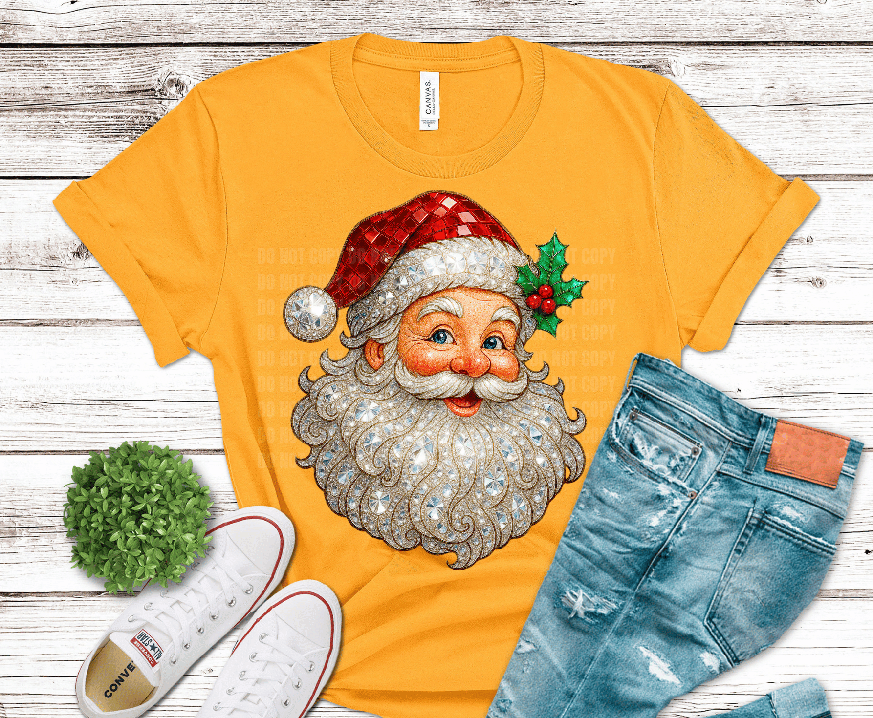 Bling Santa Claus | DTF Heat Transfer – Griffin Expressions