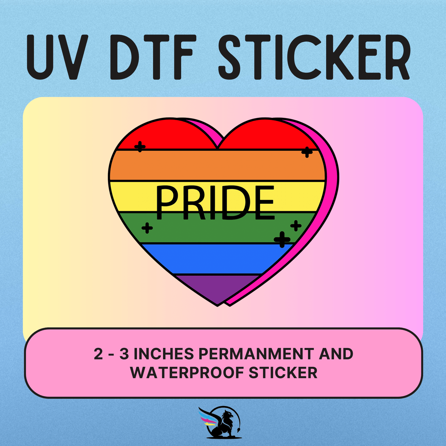 Pride Heart | UV DTF STICKER – Griffin Expressions