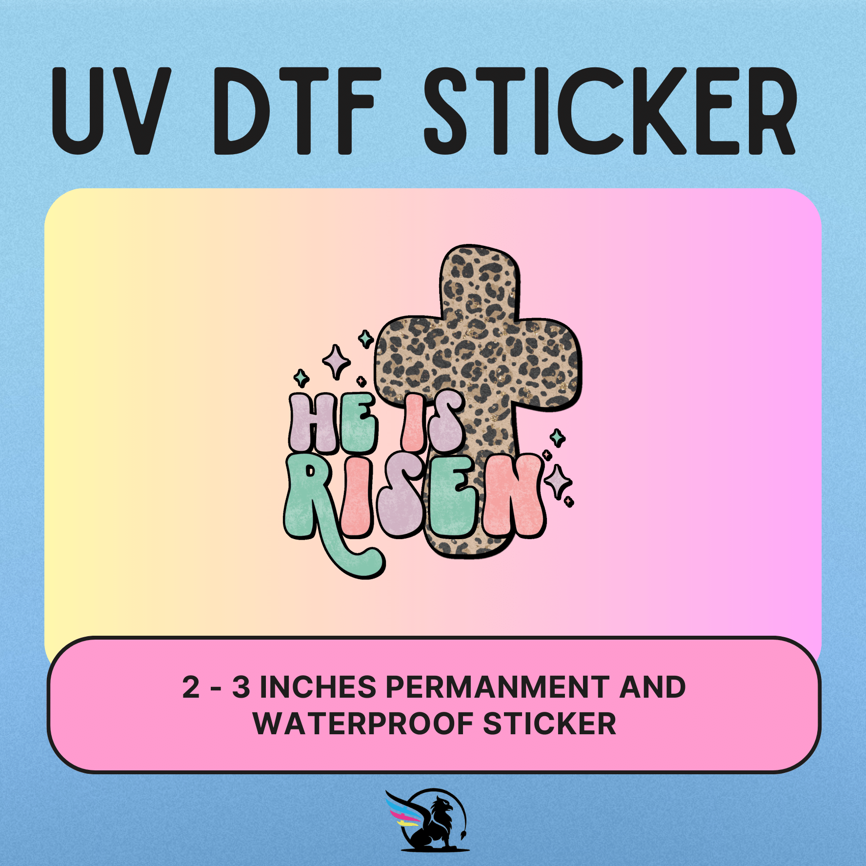Cheetah He Is Risen | UV DTF STICKER – Griffin Expressions